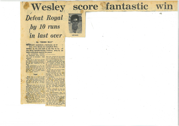 DEFEAT WITH HONOUR - The 1969 Royal Wesley game - A new perspective on ...