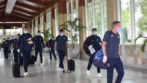 English cricket team lands at Mattala