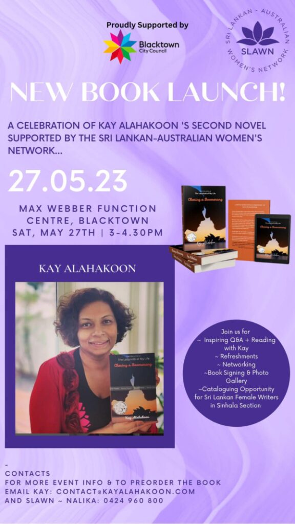 New Book Launch! - Kay Alahakoon's second novel & An invitation to ...