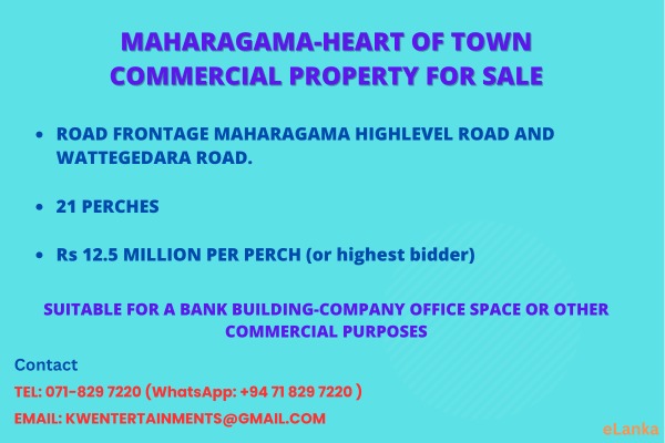 MAHARAGAMA-HEART OF TOWN COMMERCIAL PROPERTY FOR SALE - eLanka